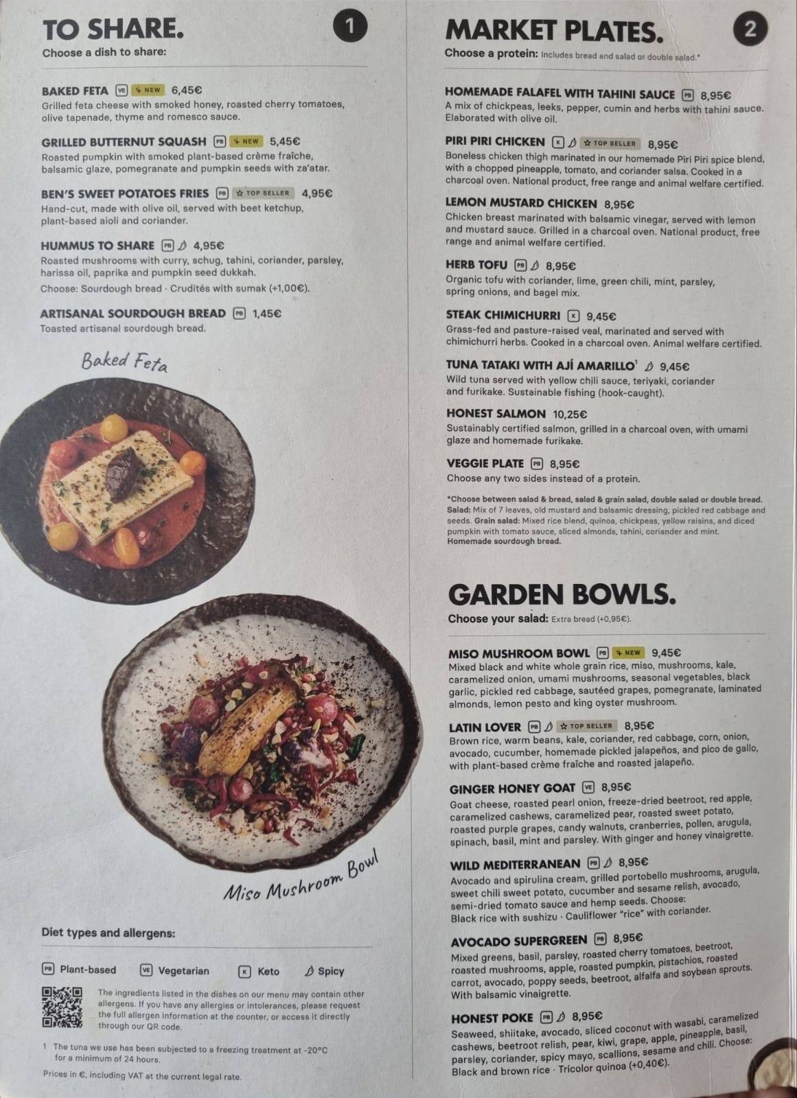 Menu em Honest Greens Cascais restaurante, Cascais