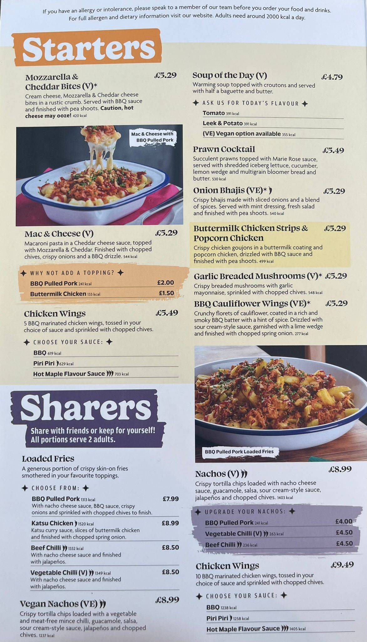 Menu at Honey Bee pub & bar, Aylesbury