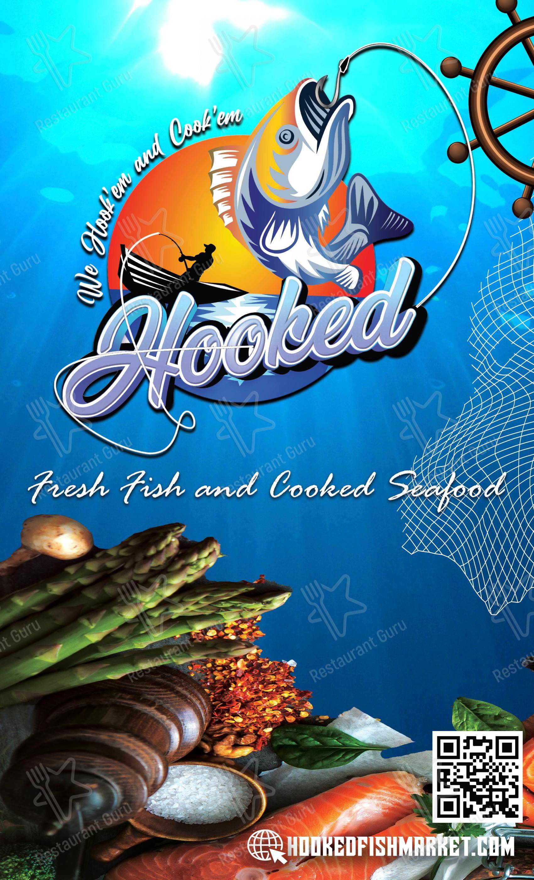 Menu at Hooked Fish Market restaurant, Rochester