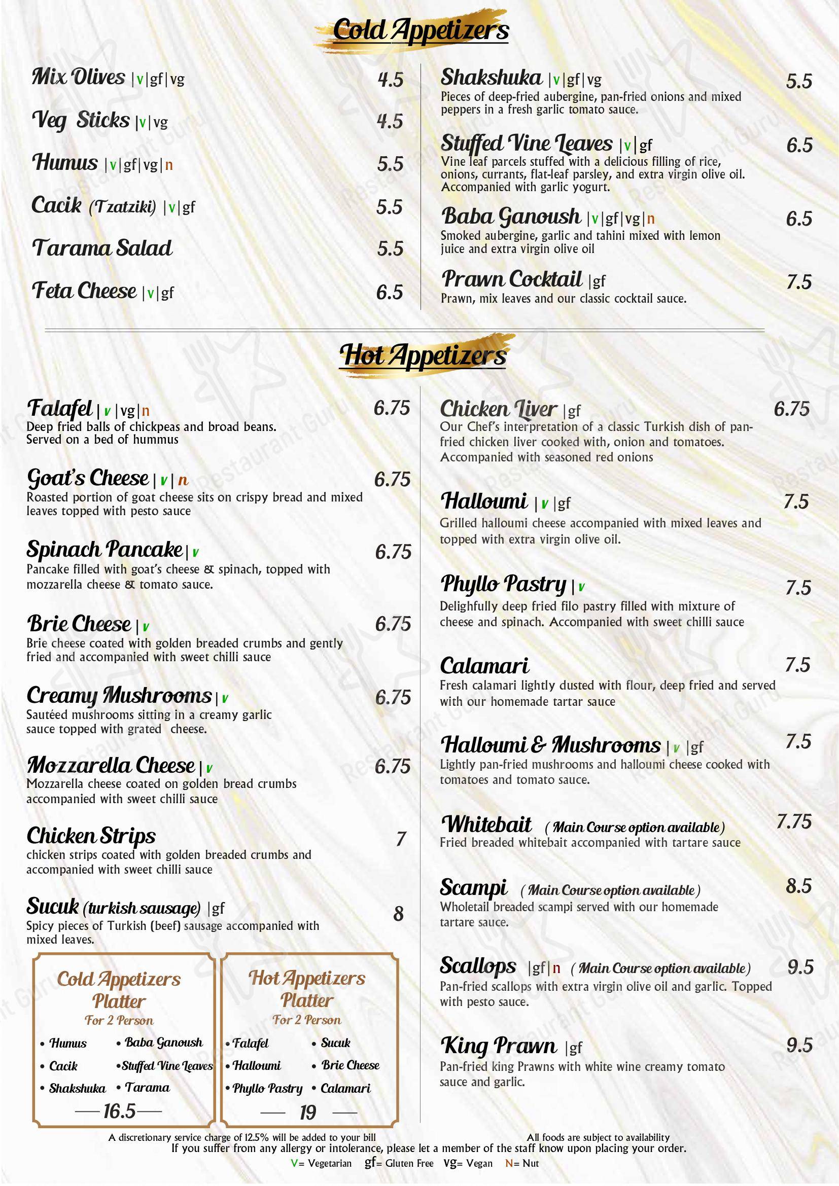 Menu at Sortie Grill & Bar, Hornchurch