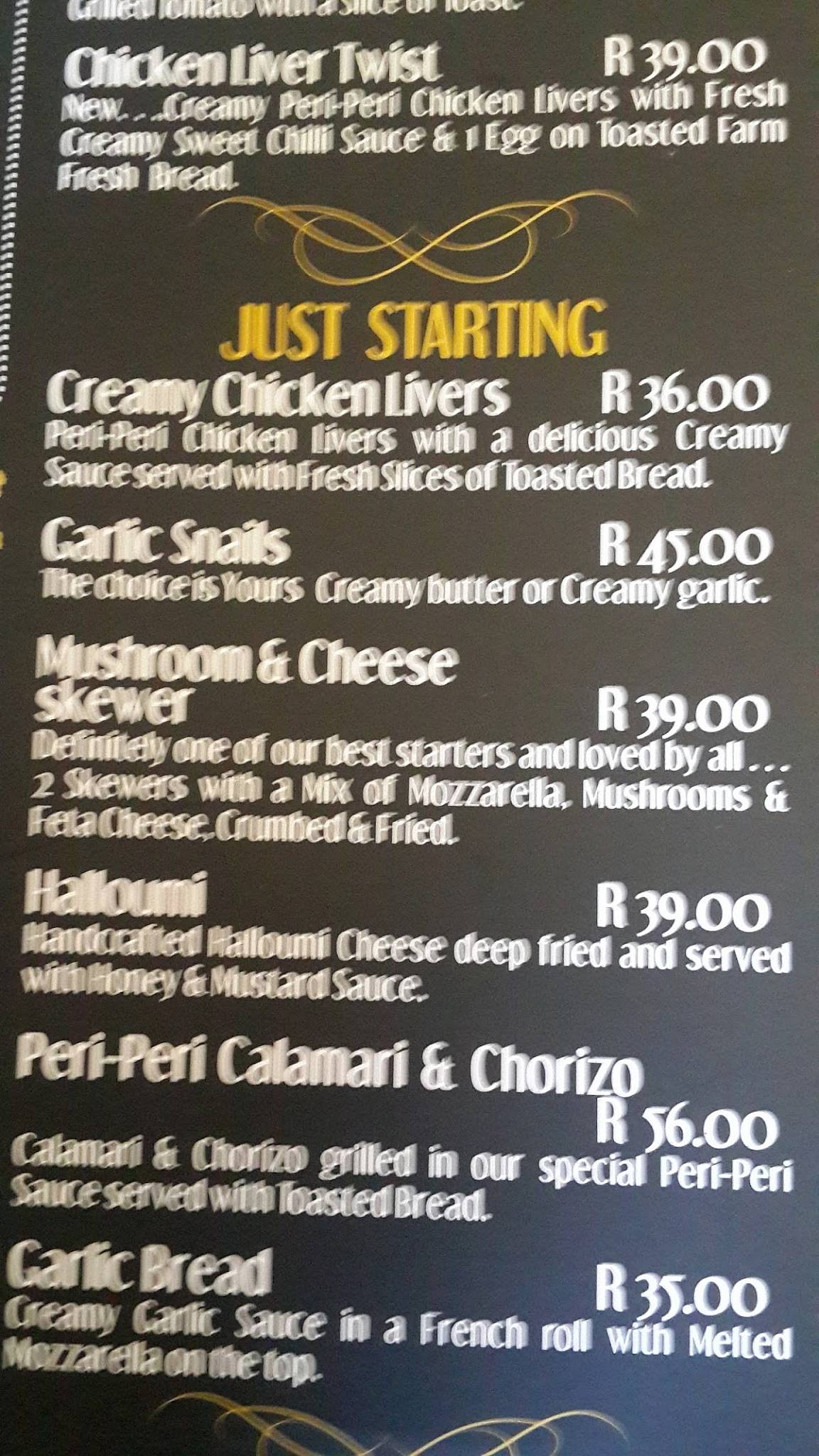 Menu at Horse And River Pub & Grill, Vanderbijlpark