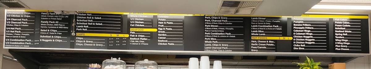 Menu at Horsham Charcoal Chickens fast food, Horsham
