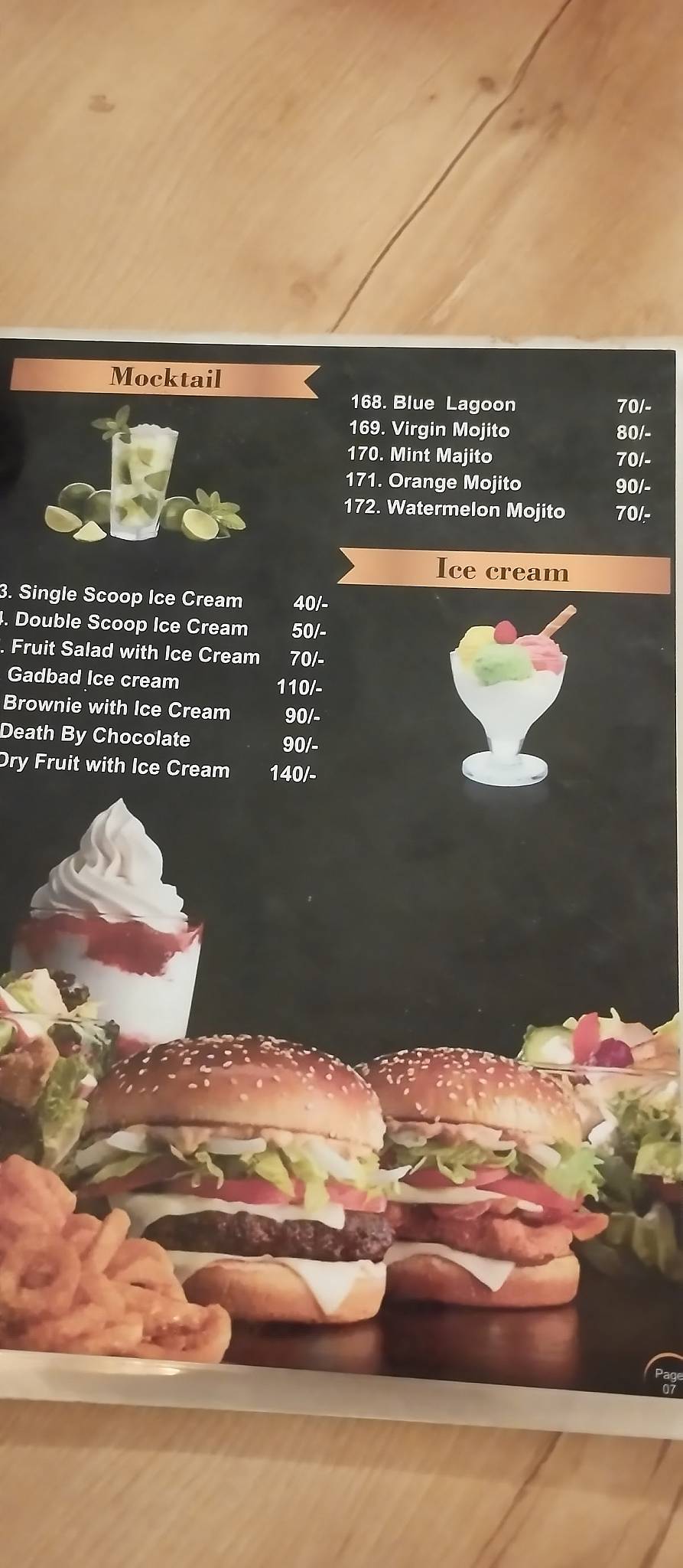 Menu at Hot spot, Sindhanur