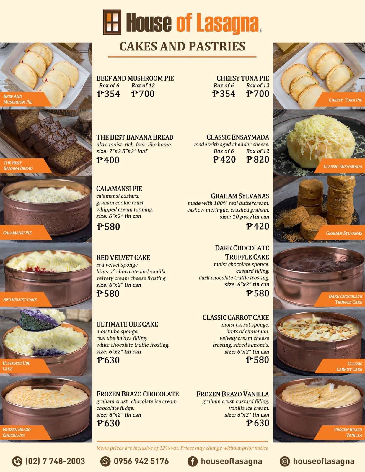 Menu at House Of Lasagna restaurant, Makati, Dela Rosa Carpark 2
