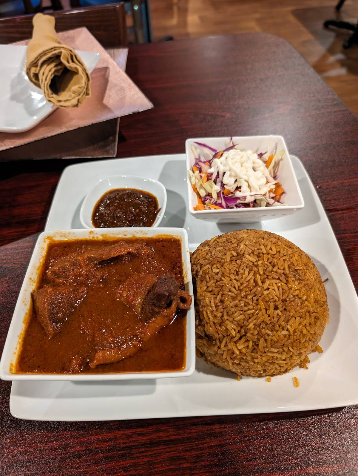 Menu at Delight's Ghanaian Cuisine restaurant, Houston