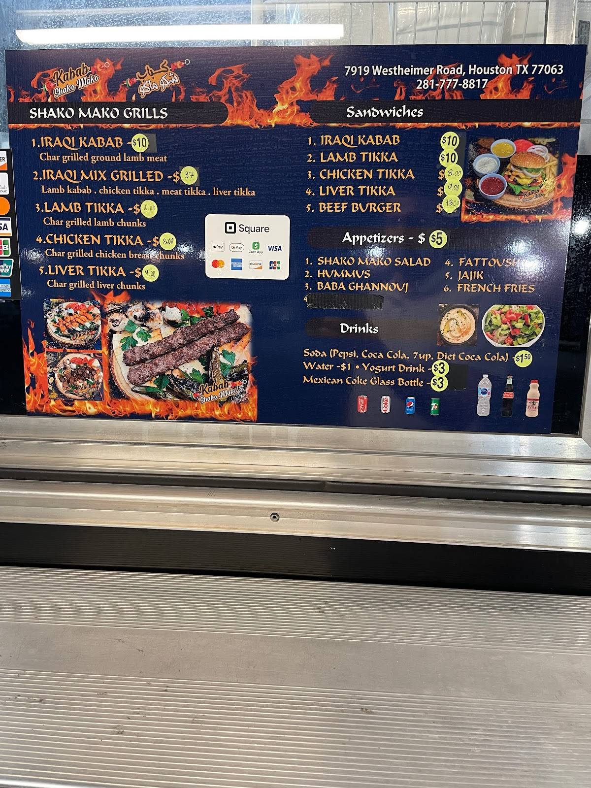 Carta del restaurante Kabab Shako Mako (Food Truck), Houston