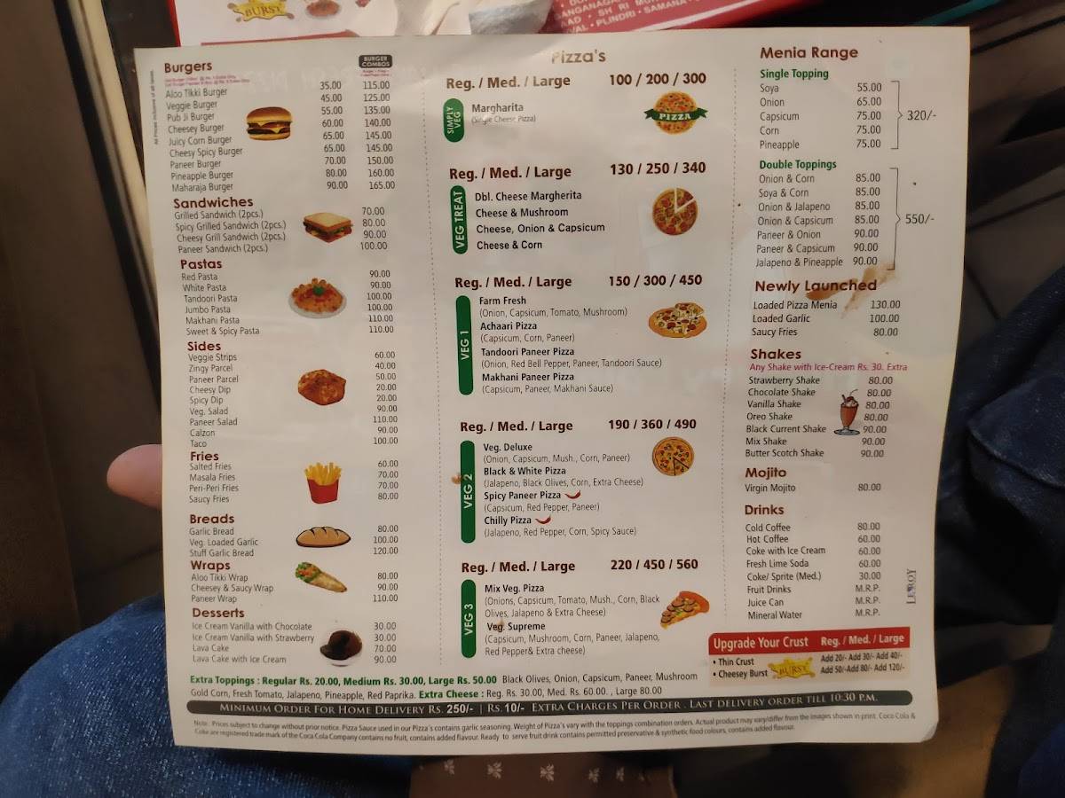 Menu at Hungry Point, Baddi