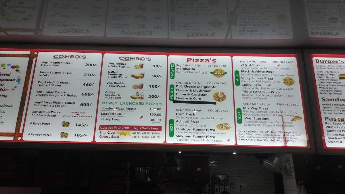 Menu at Hungry Point, Gohana