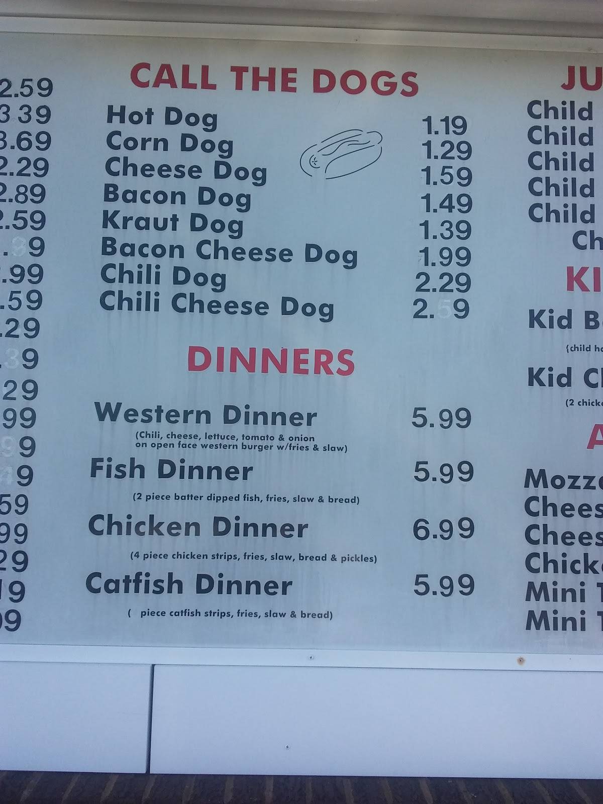 Menu at Hunt's Dairy Bar, Park Hills, E Main St