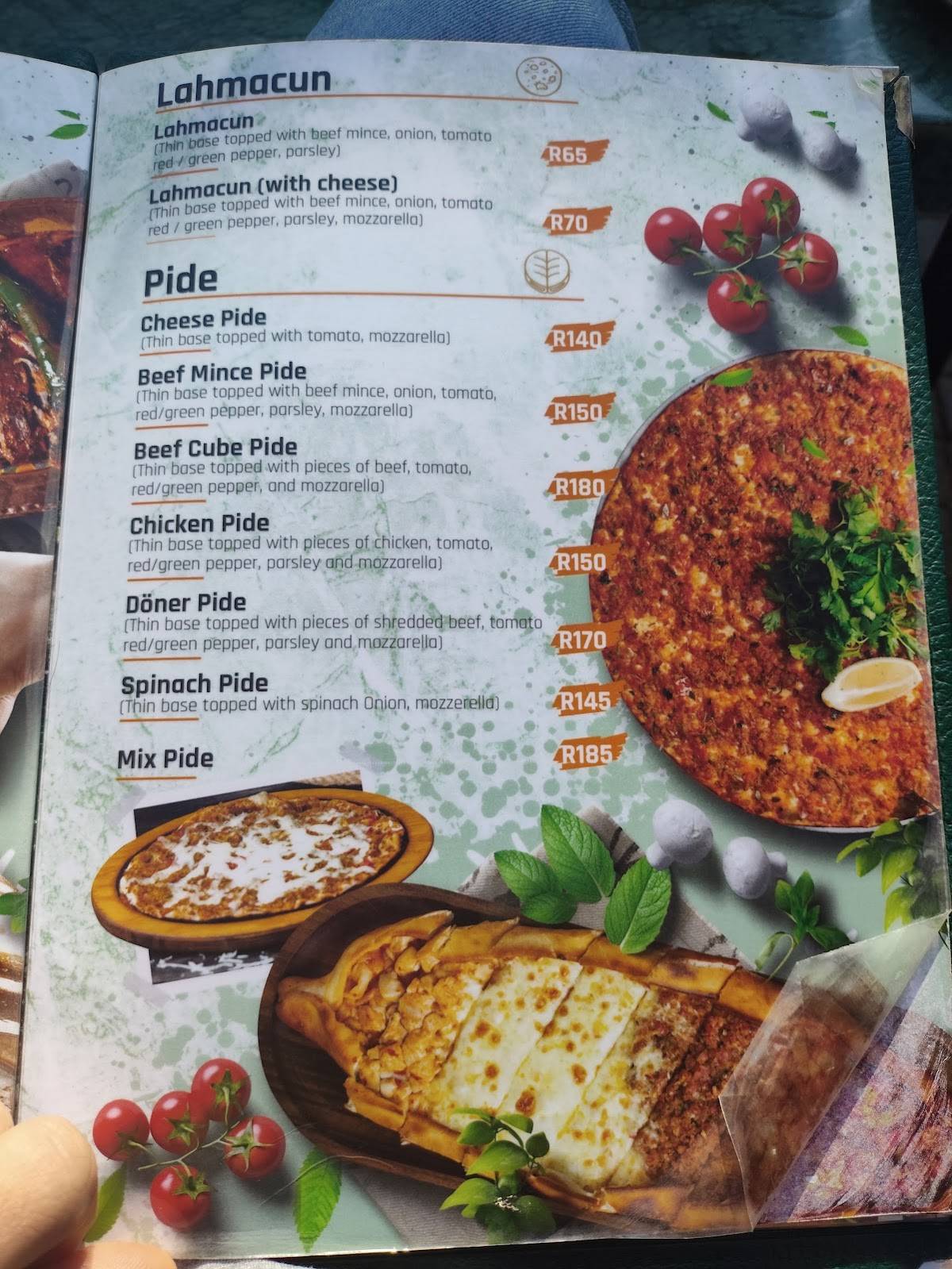 Menu at ISTANBUL KEBAB Melrose Arch restaurant, Johannesburg