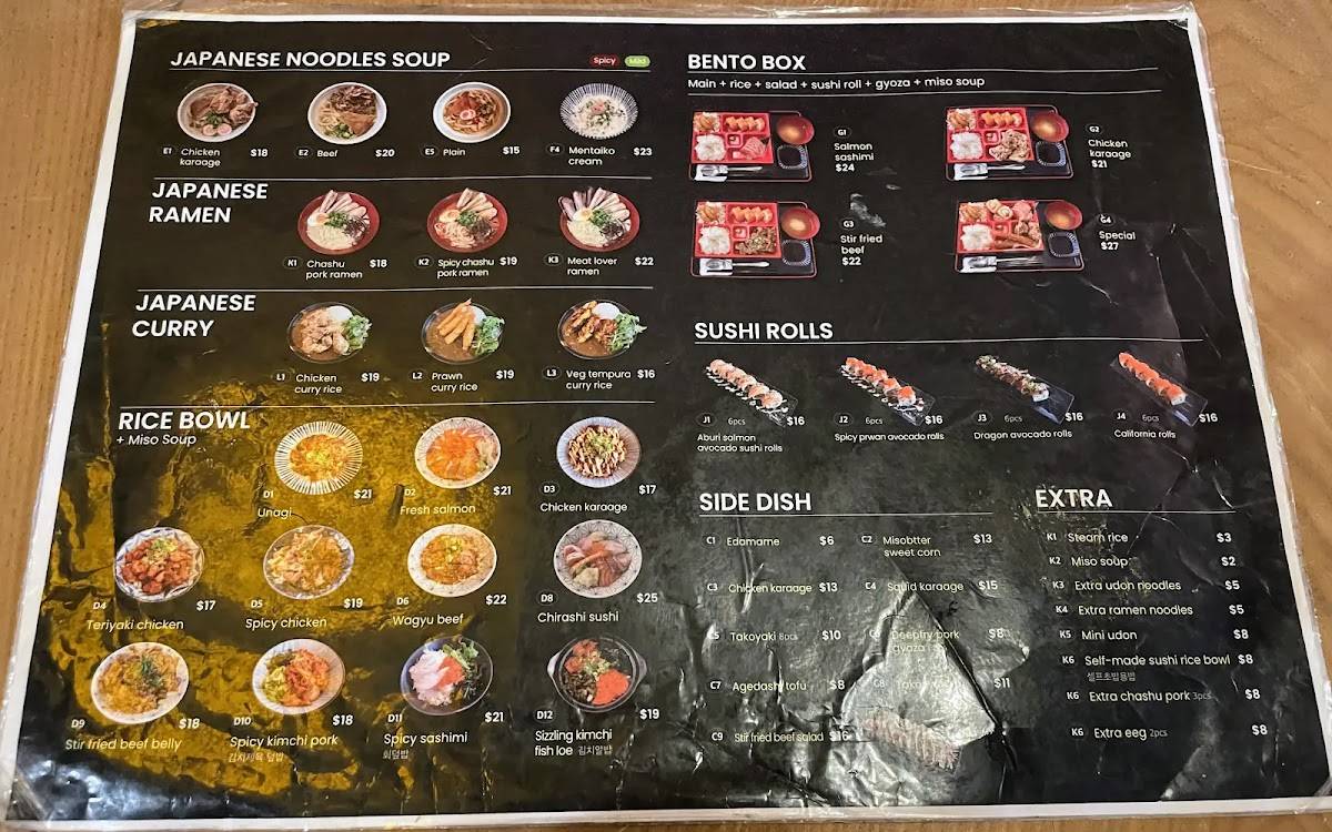 Menu at IZAKAYA UMAMI restaurant, Southport