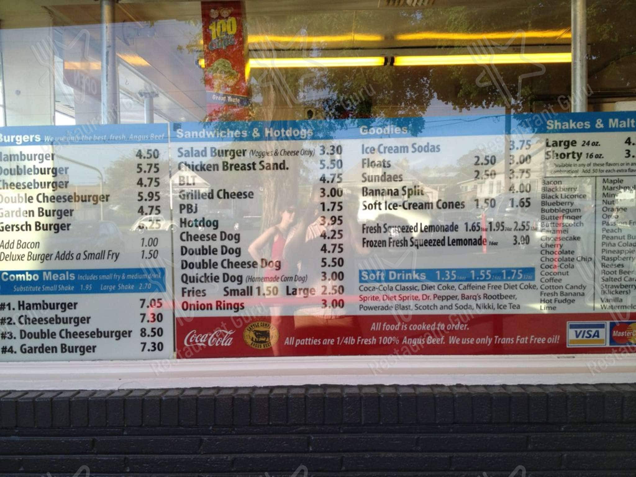 Menu at Ice-Burg Drive-In fast food, Walla Walla