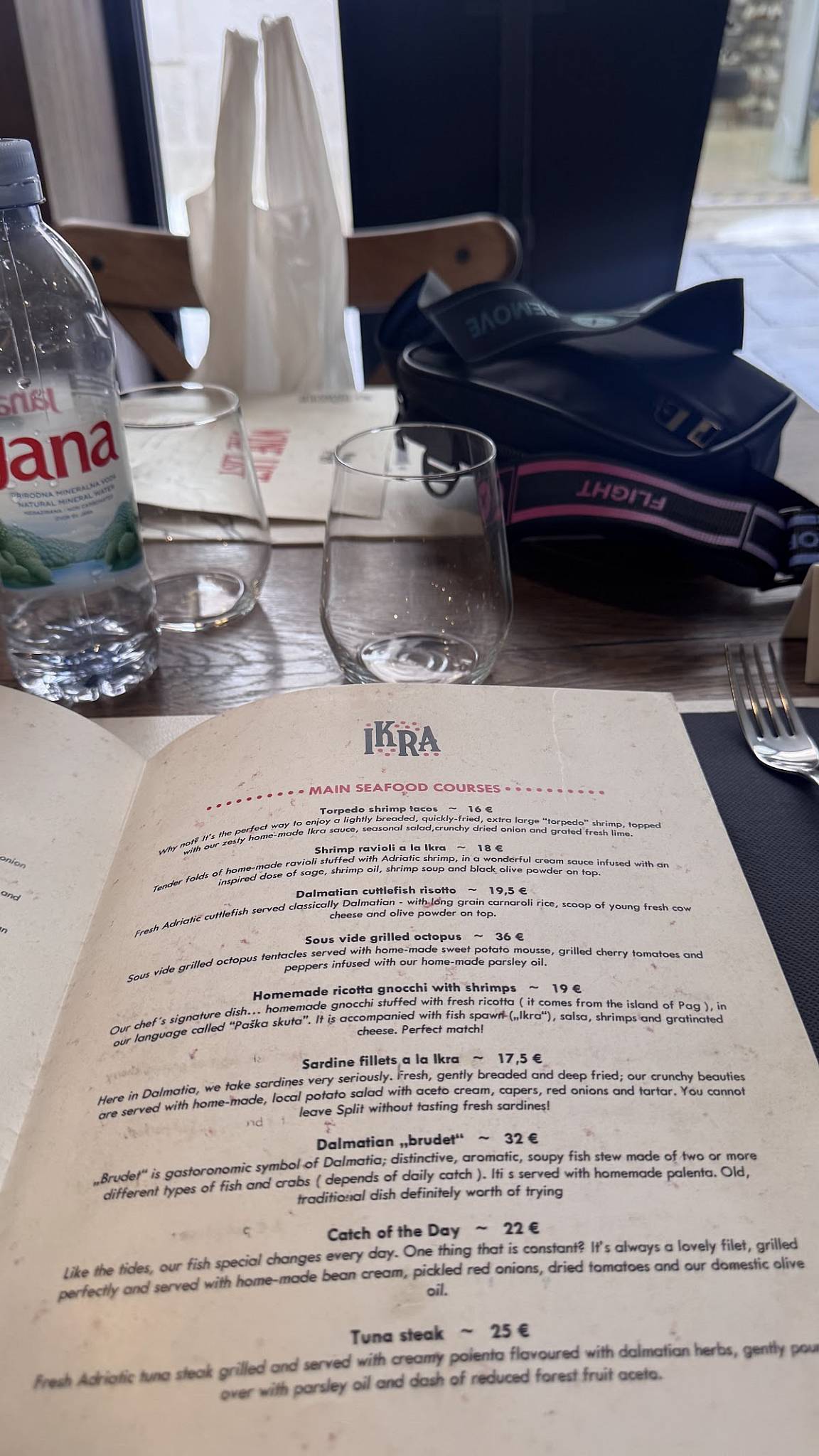 Menu at Ikra Fish & Wine restaurant, Split