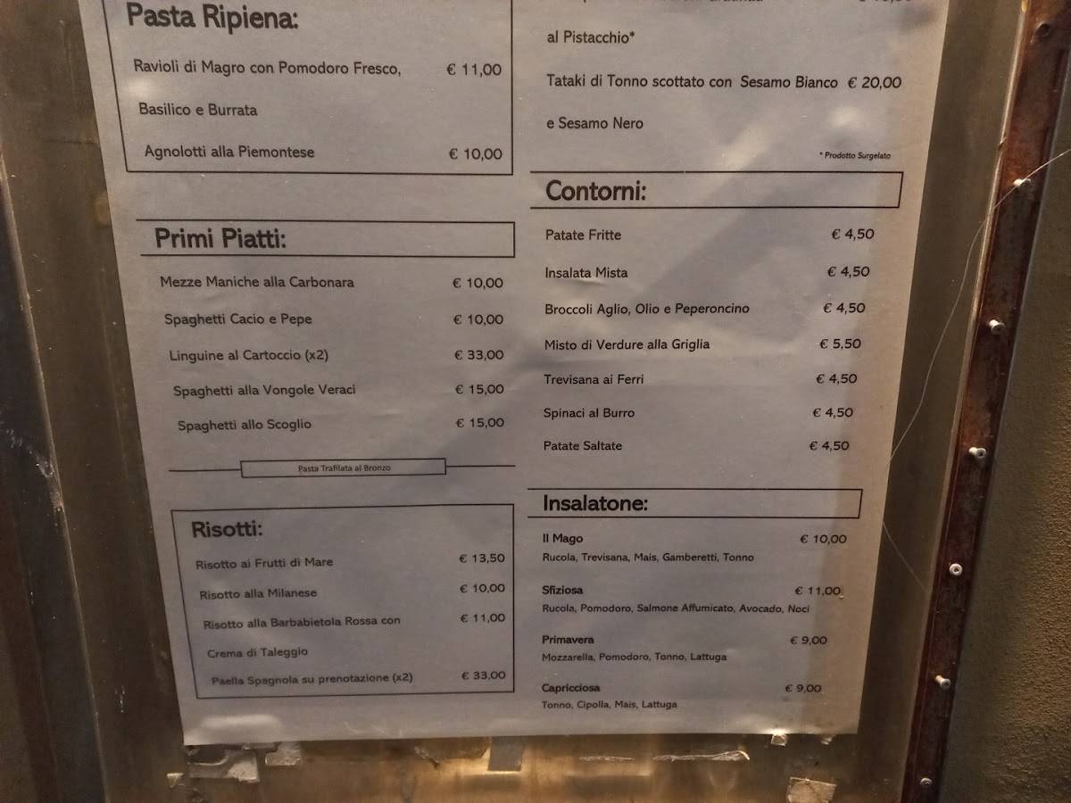 Menu da Il Mago pizzeria, Milano, Via Giuseppe Ripamonti