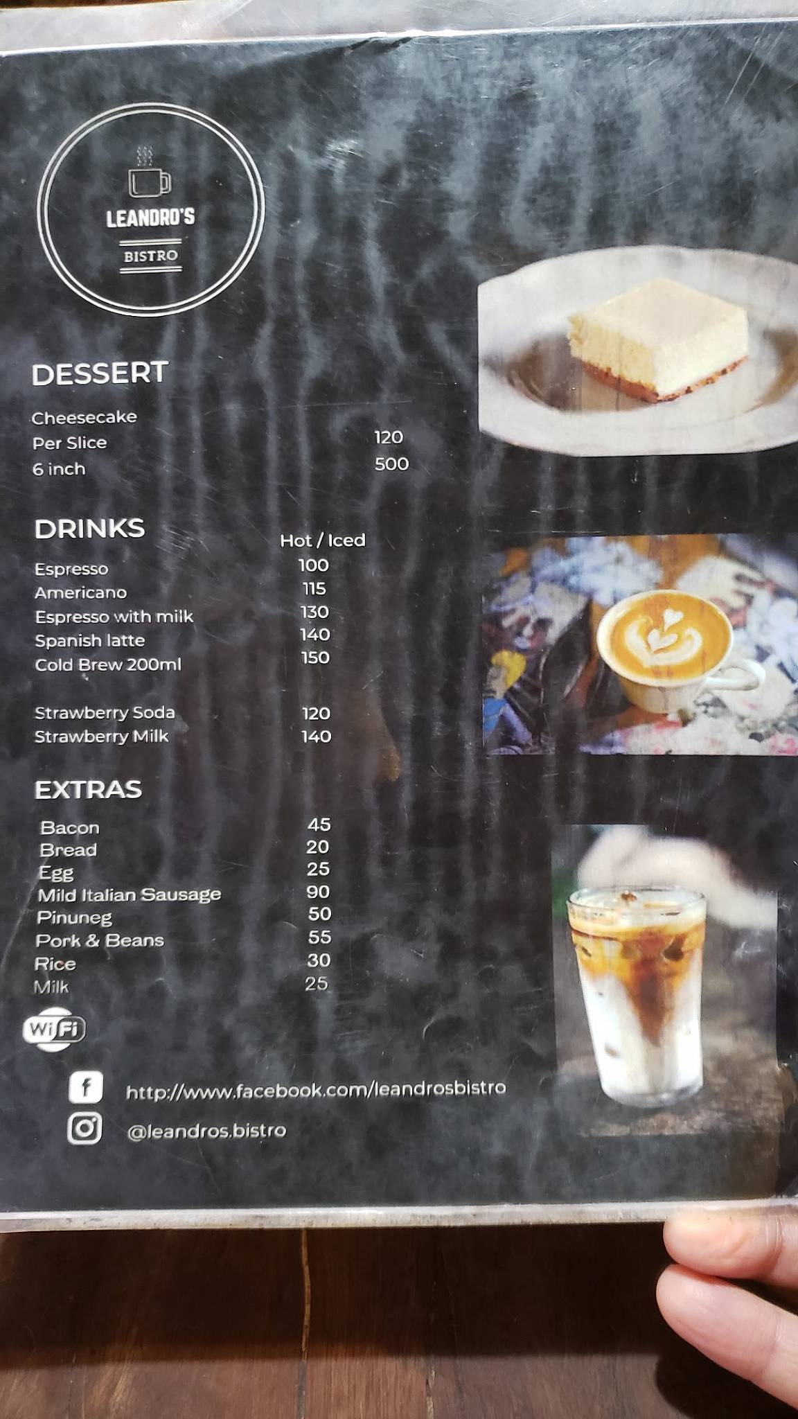 Menu at Ili-Likha Artists Village cafe, Baguio