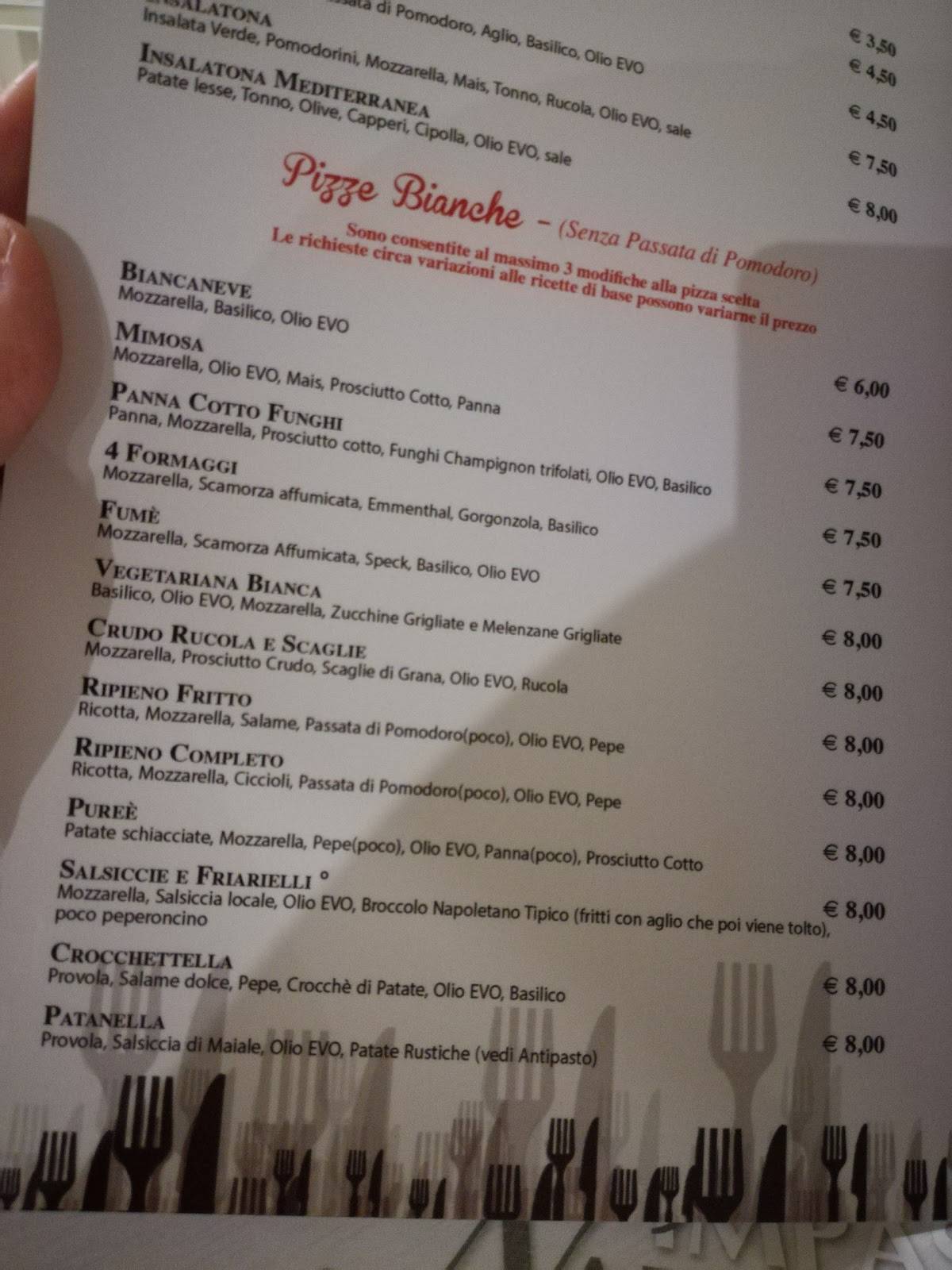 Carta del restaurante Impasto Napoletano, Ostuni