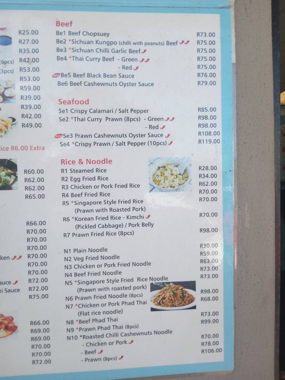 Menu at Imperial Asian Kitchen & Sushi Express restaurant, Cape Town