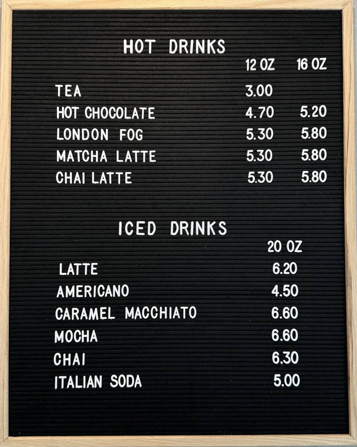 Menu at Impresso Cafe, Comox