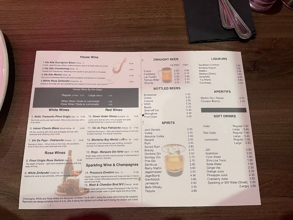 Menu at Indian Ocean Oldham restaurant, Oldham, Featherstall Rd N