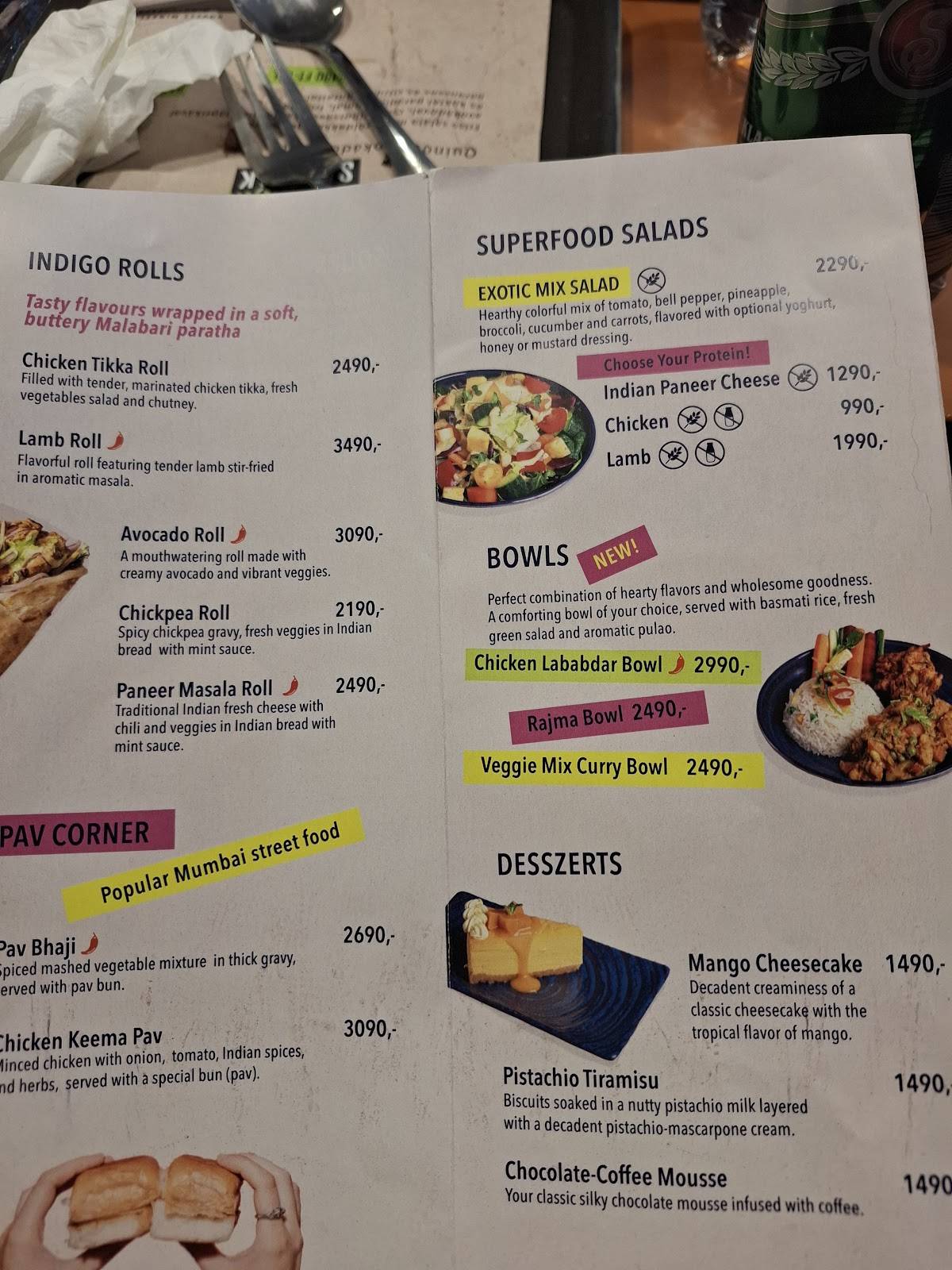 Menu at Indigo Express Hercegprímás - Indian Street Food restaurant ...