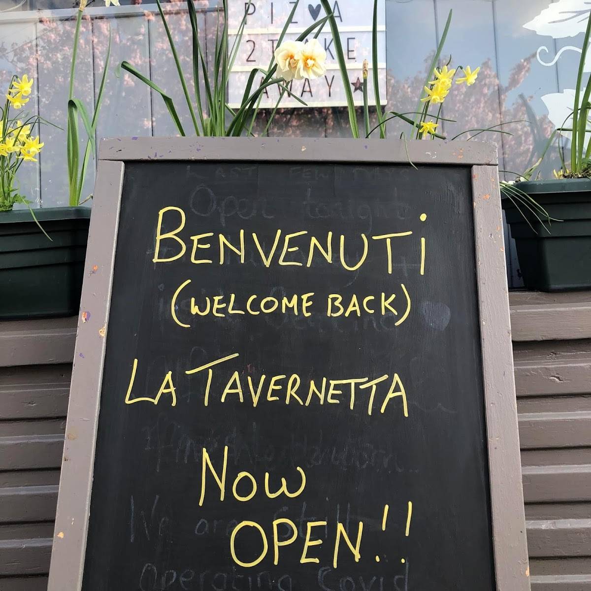 Menu at La Tavernetta restaurant, Ingleton
