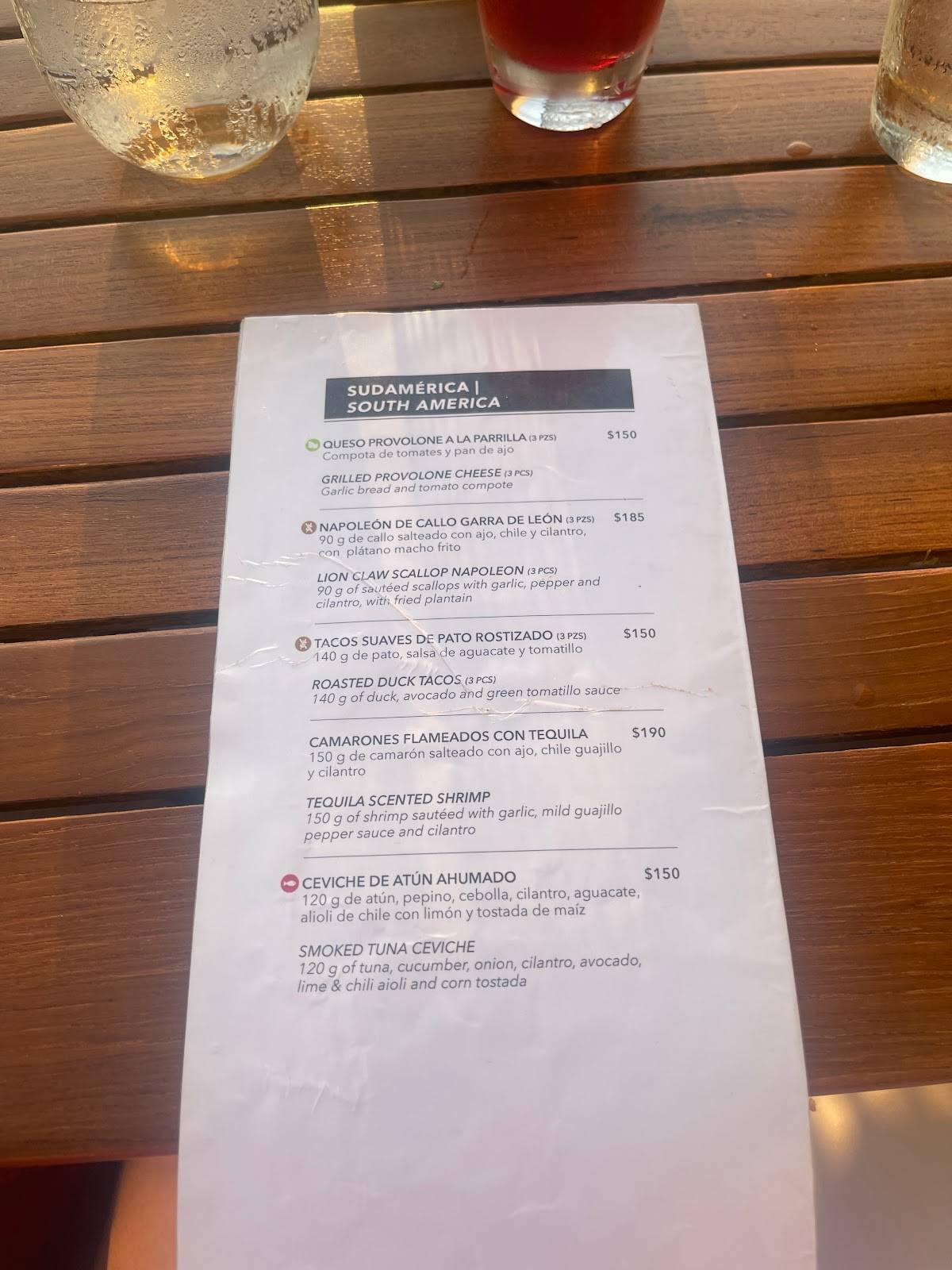 Menu at Insu Sky Bar, Nuevo Vallarta