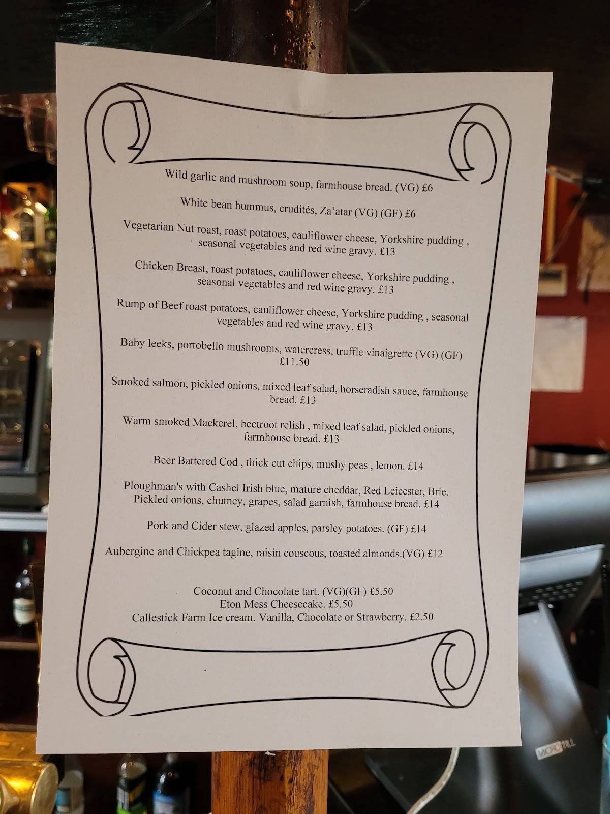 Menu at Isis Farmhouse pub & bar, Oxford