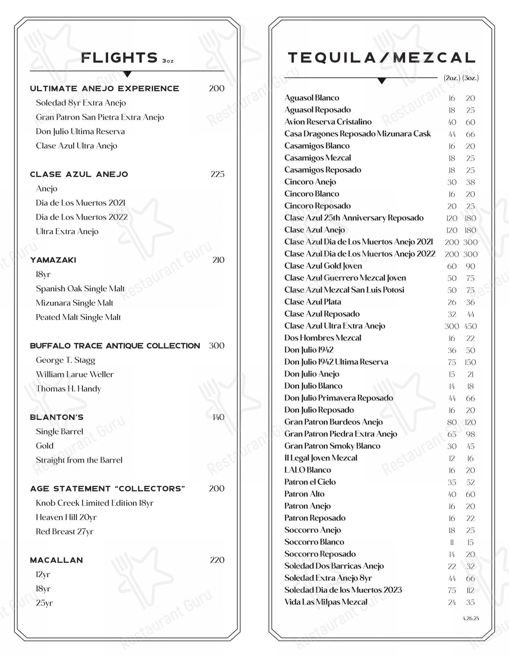 Menu at J Carver’s Oyster Bar & Chophouse, Austin