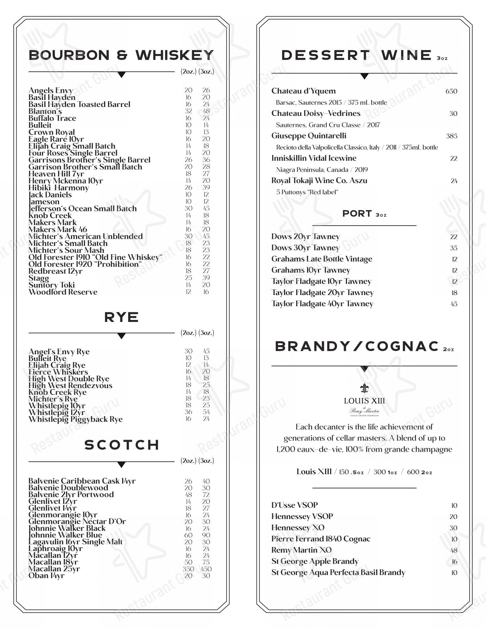Menu at J Carver’s Oyster Bar & Chophouse, Austin