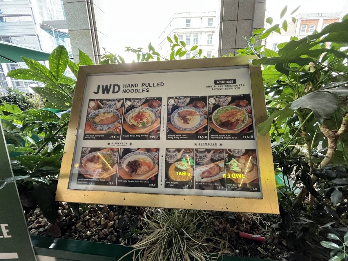 Menu at JWD Hand-Pulled Noodle Bar (Liverpool St) 金味德拉面, London