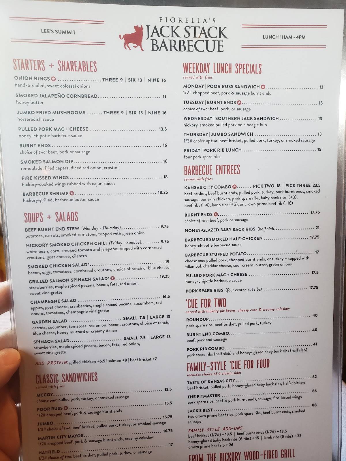 Menu at Jack Stack Barbecue - Lee's Summit, Lee's Summit