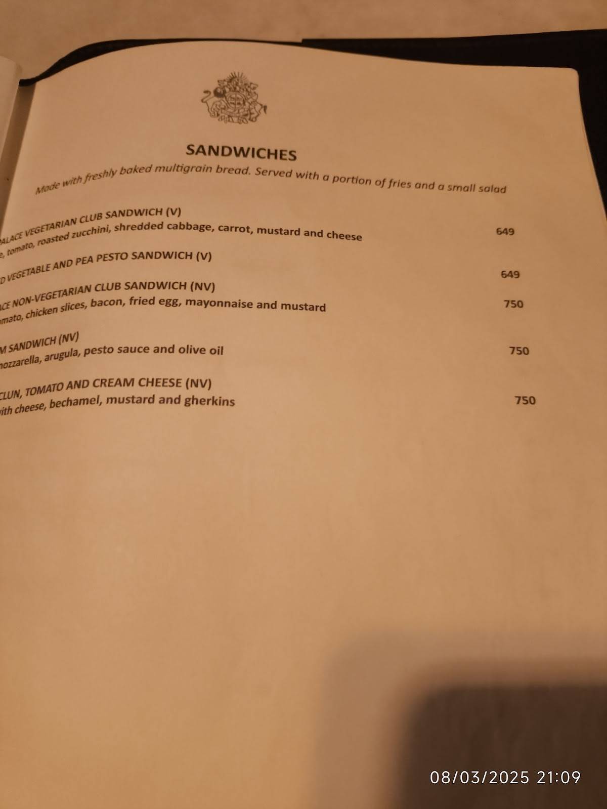 Menu at Baradari Restaurant & Bar, Jaipur, Jaleb Chowk