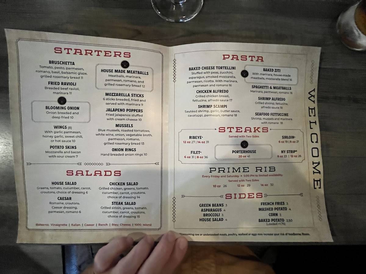 Menu at Jc’s Steakhouse, Wahoo