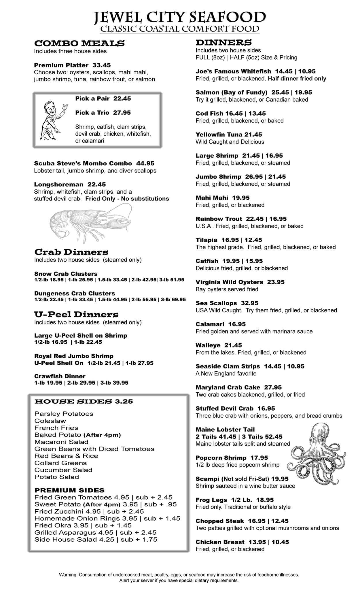 Menu at Jewel City Seafood Restaurant & Market, Huntington