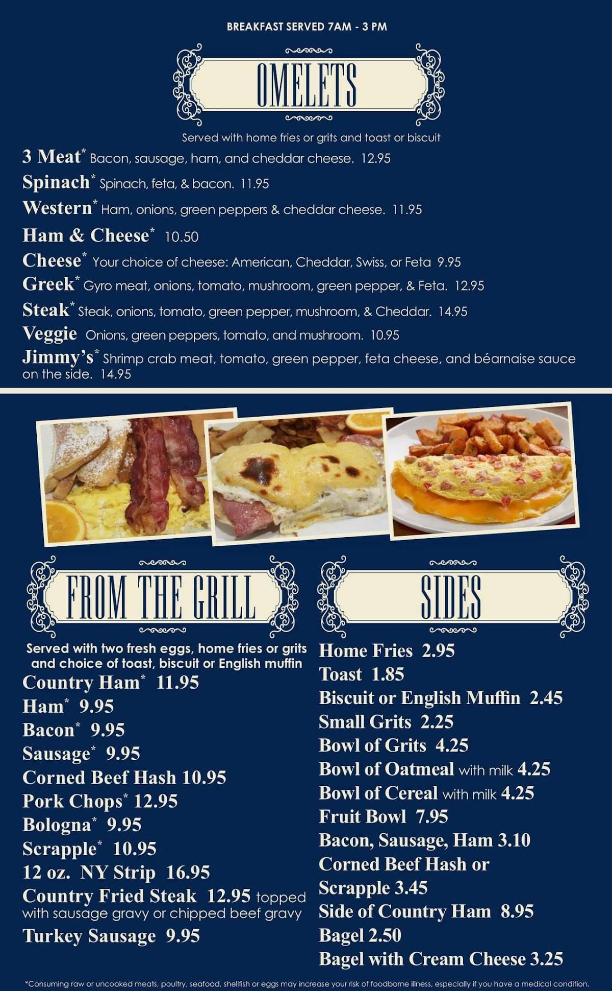Menu at Jimmy The Greek Restaurant, Fredericksburg