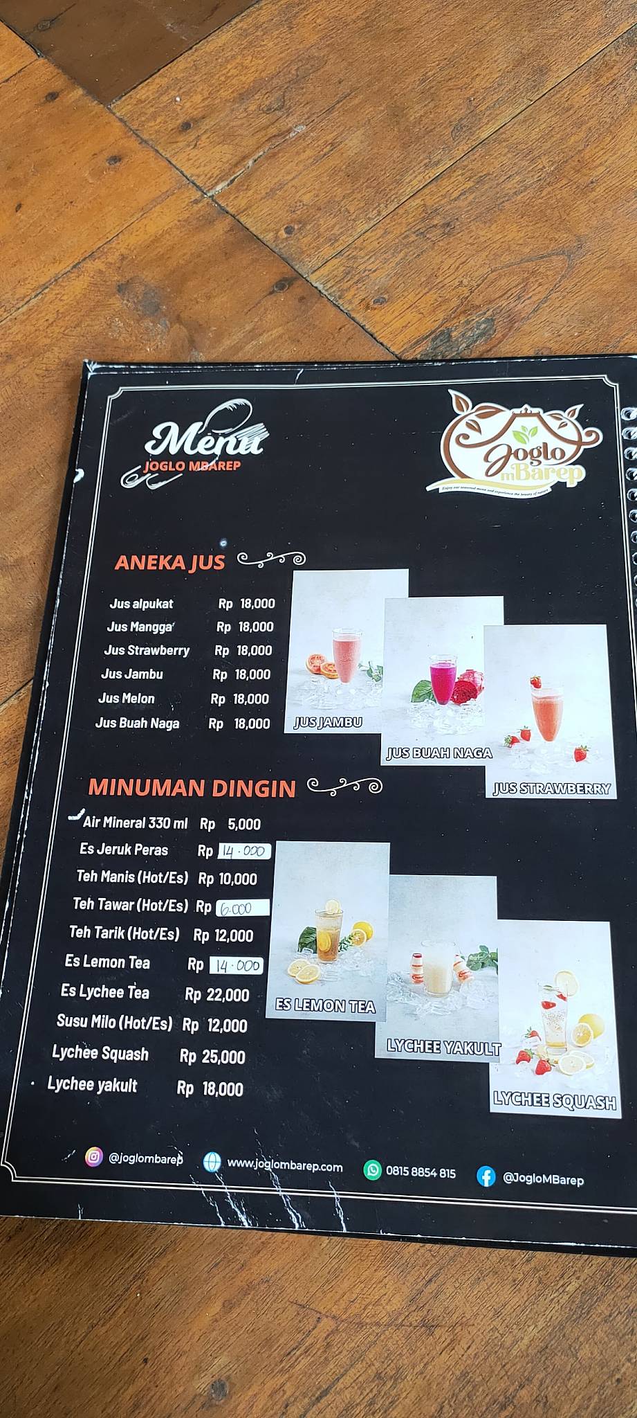 Carta de Joglo mBarep Resto & Coffee, Bekasi