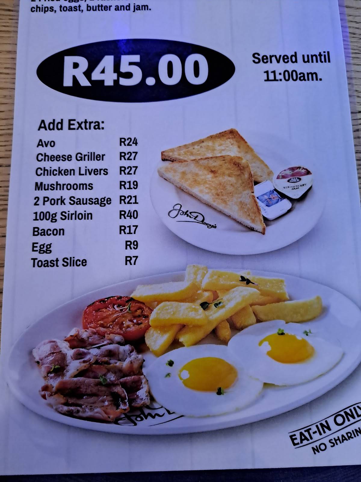 Menu at John Dory's N1 City restaurant, Cape Town, Shop U03A