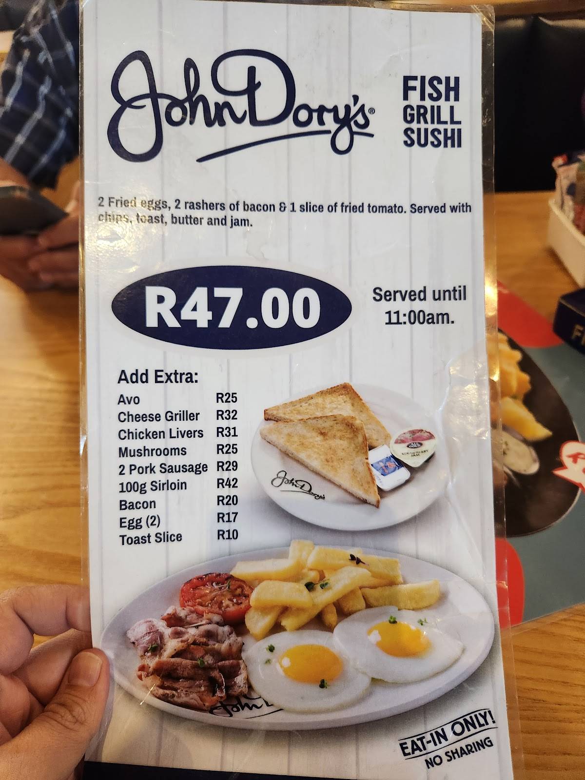 Menu at John Dory's N1 City restaurant, Cape Town, Shop U03A