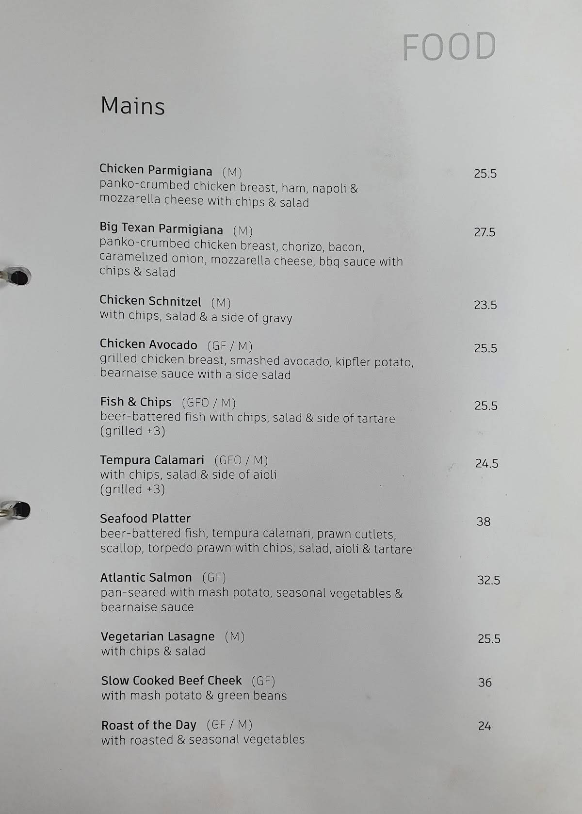 Menu at Jokers on Ryrie restaurant, Geelong