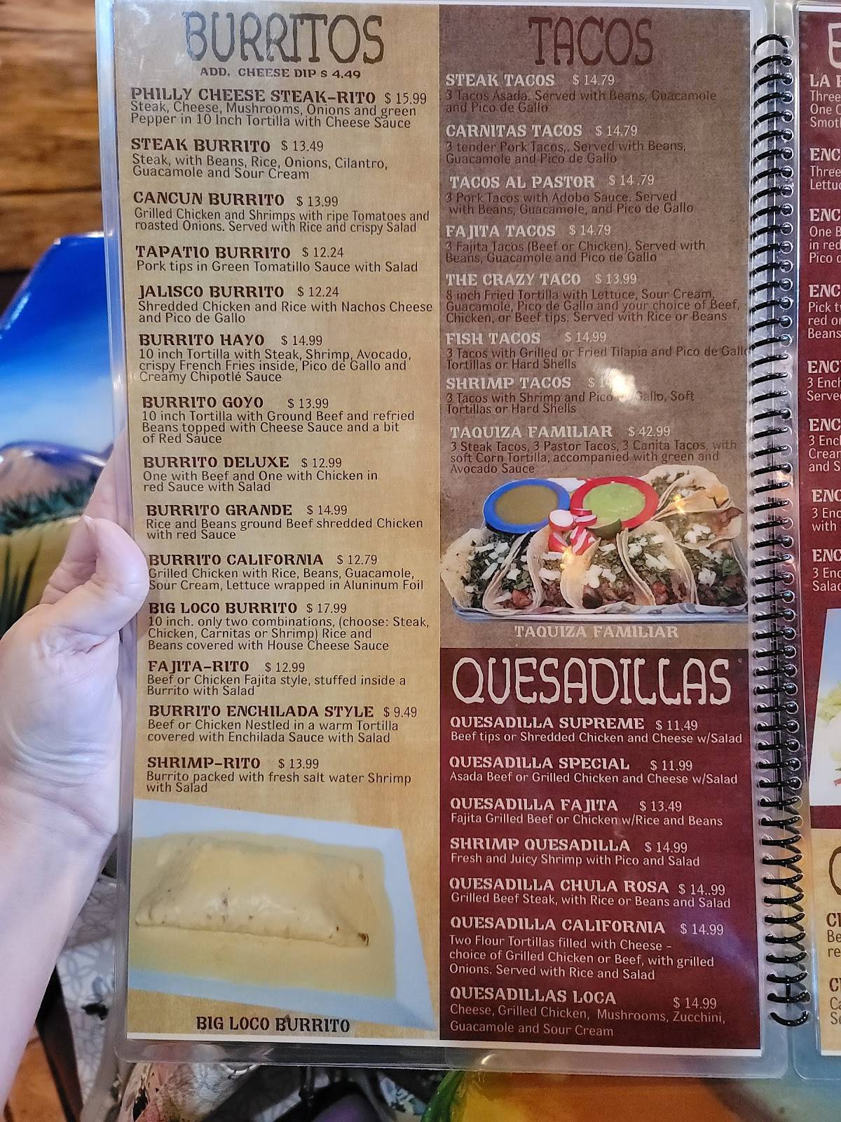 Menu at Jose Locos restaurant, Springfield, 935 N Glenstone Ave