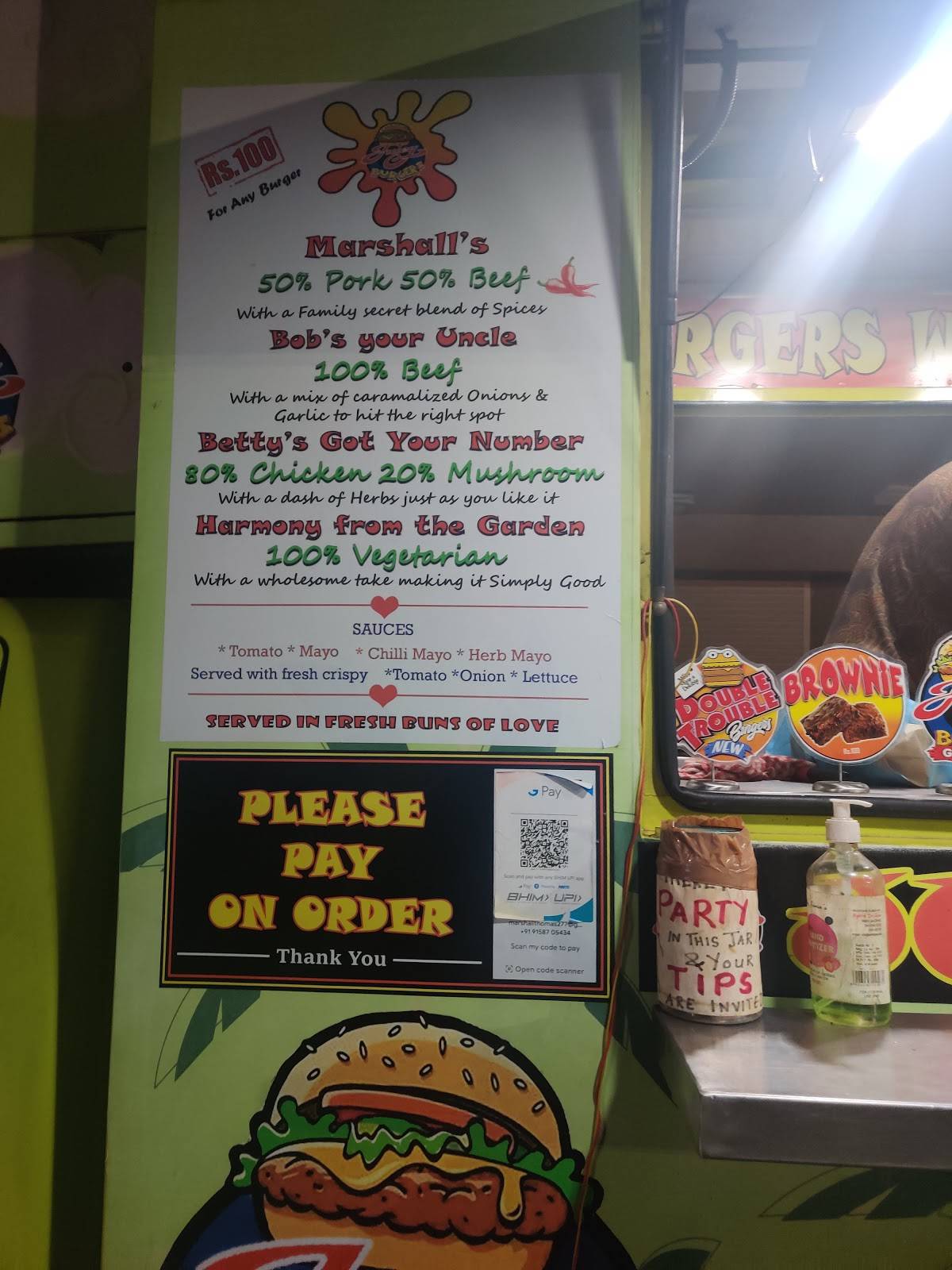 Menu at Juicy Burgers Goa, Anjuna, Main street