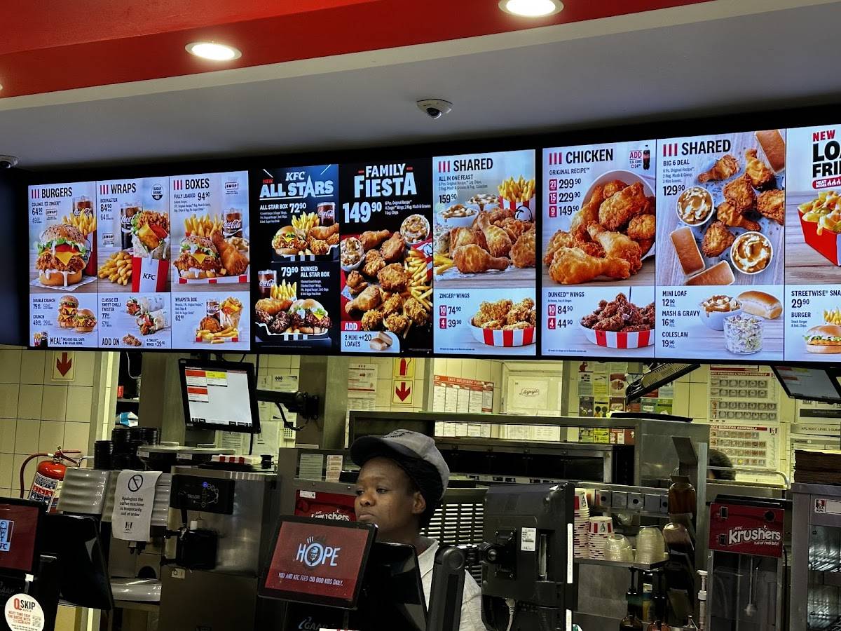 Menu at KFC Cape Town International Airport 1 restaurant, Cape Town