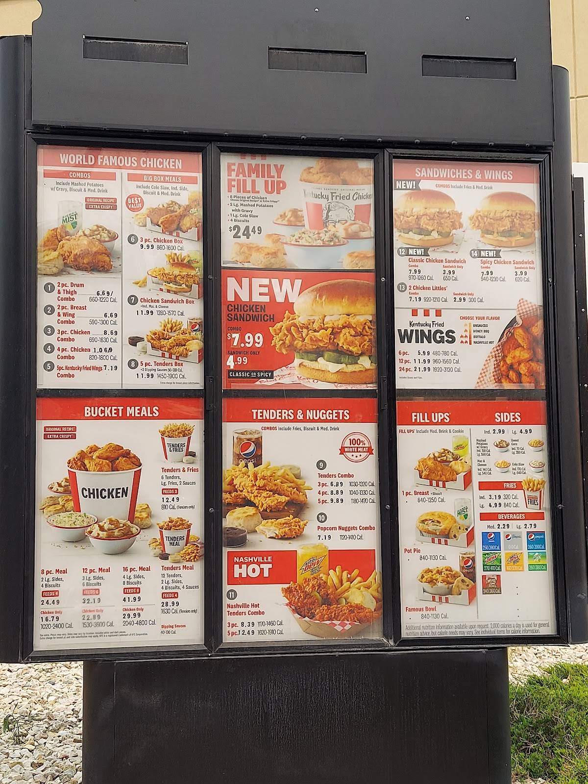 Menu at KFC fast food, Clearfield, 609 N Main St