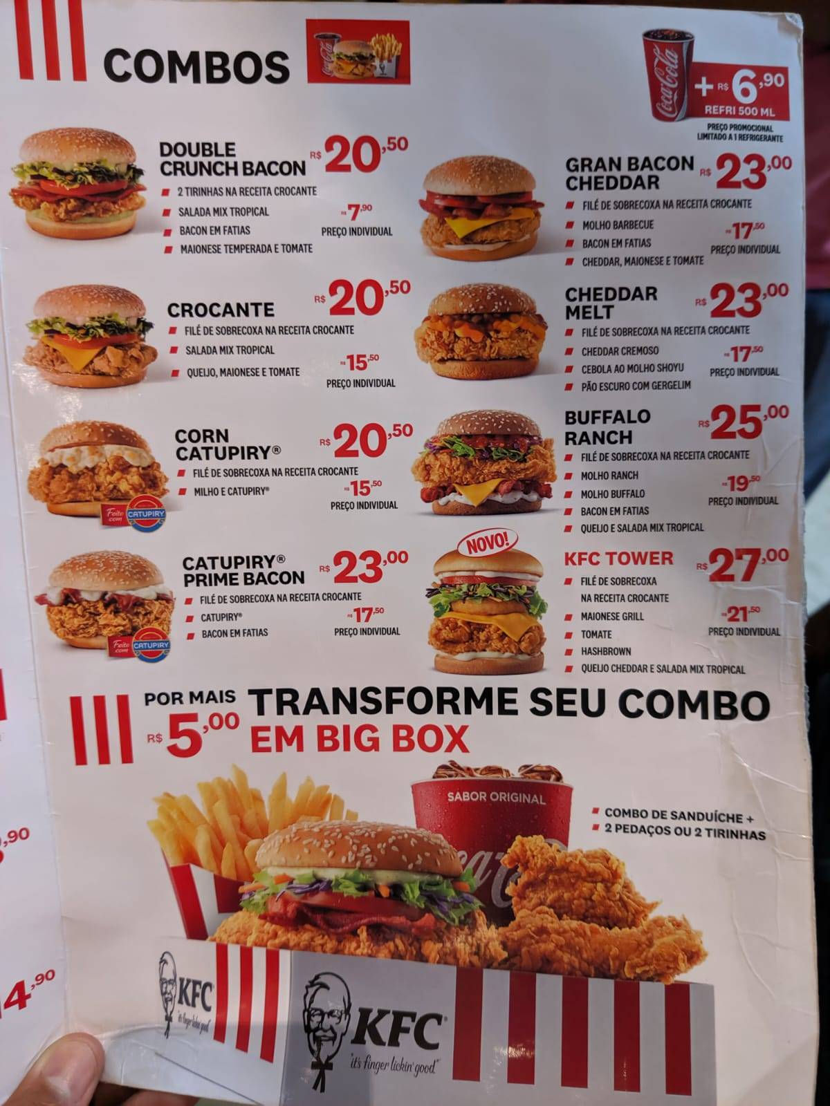 Menu em KFC - Palladium restaurante, Curitiba, 4121 - 3045