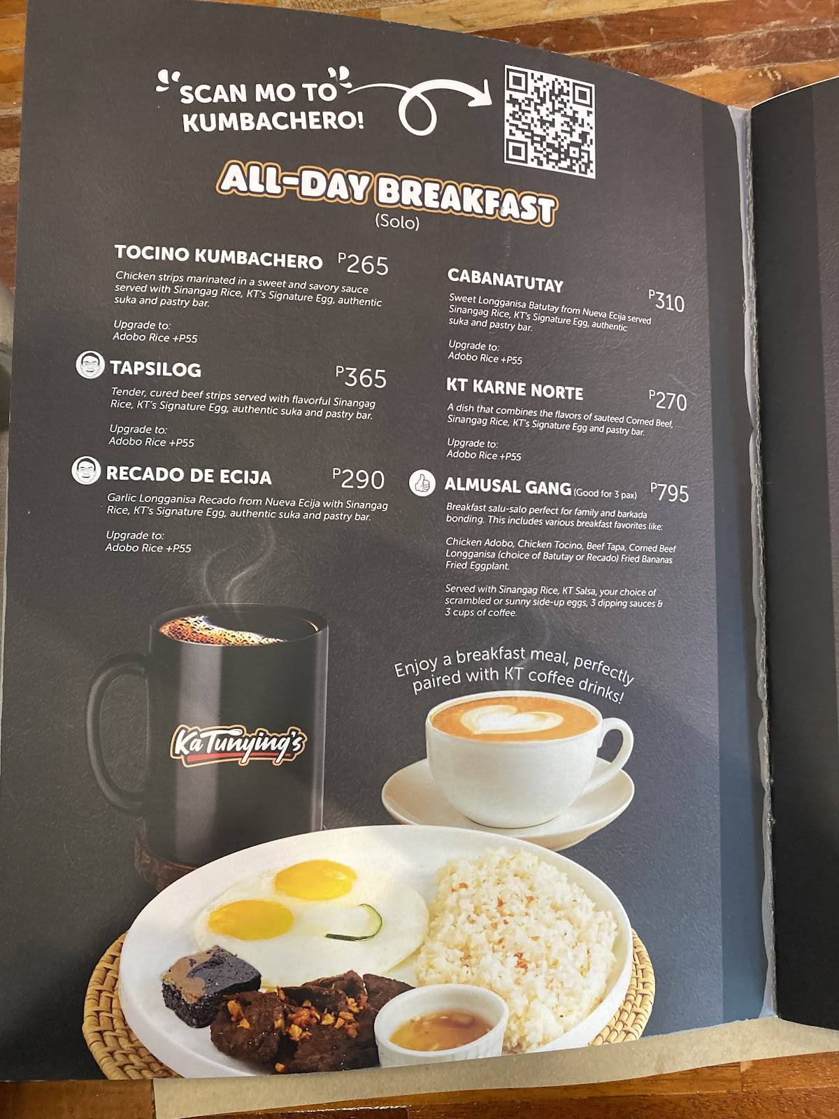 Menu at Ka Tunying’s Visayas Ave, QC cafe, Quezon City, 88 Visayas Ave