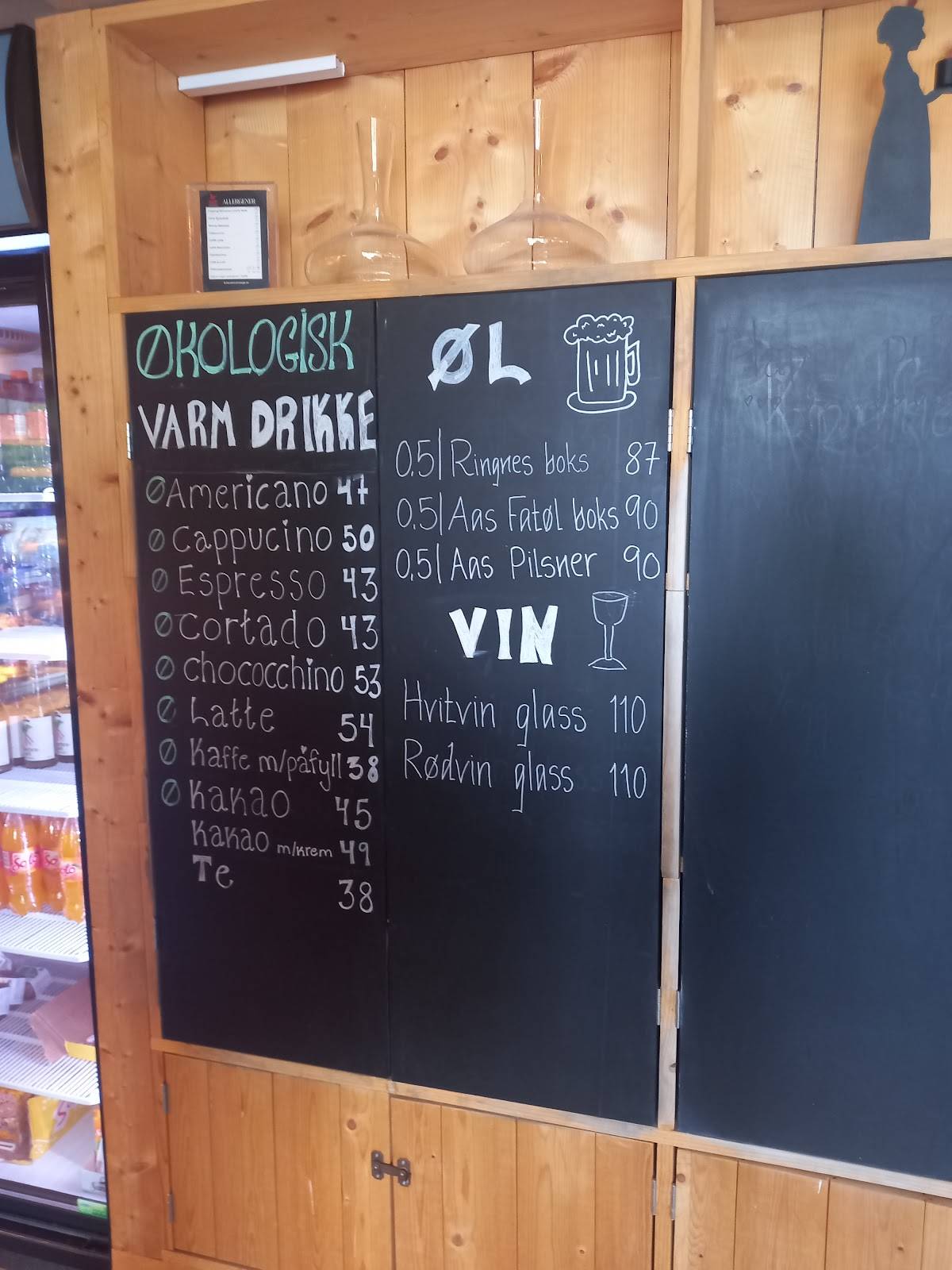 Menu at Kafe Arkadia cafe, Oslo