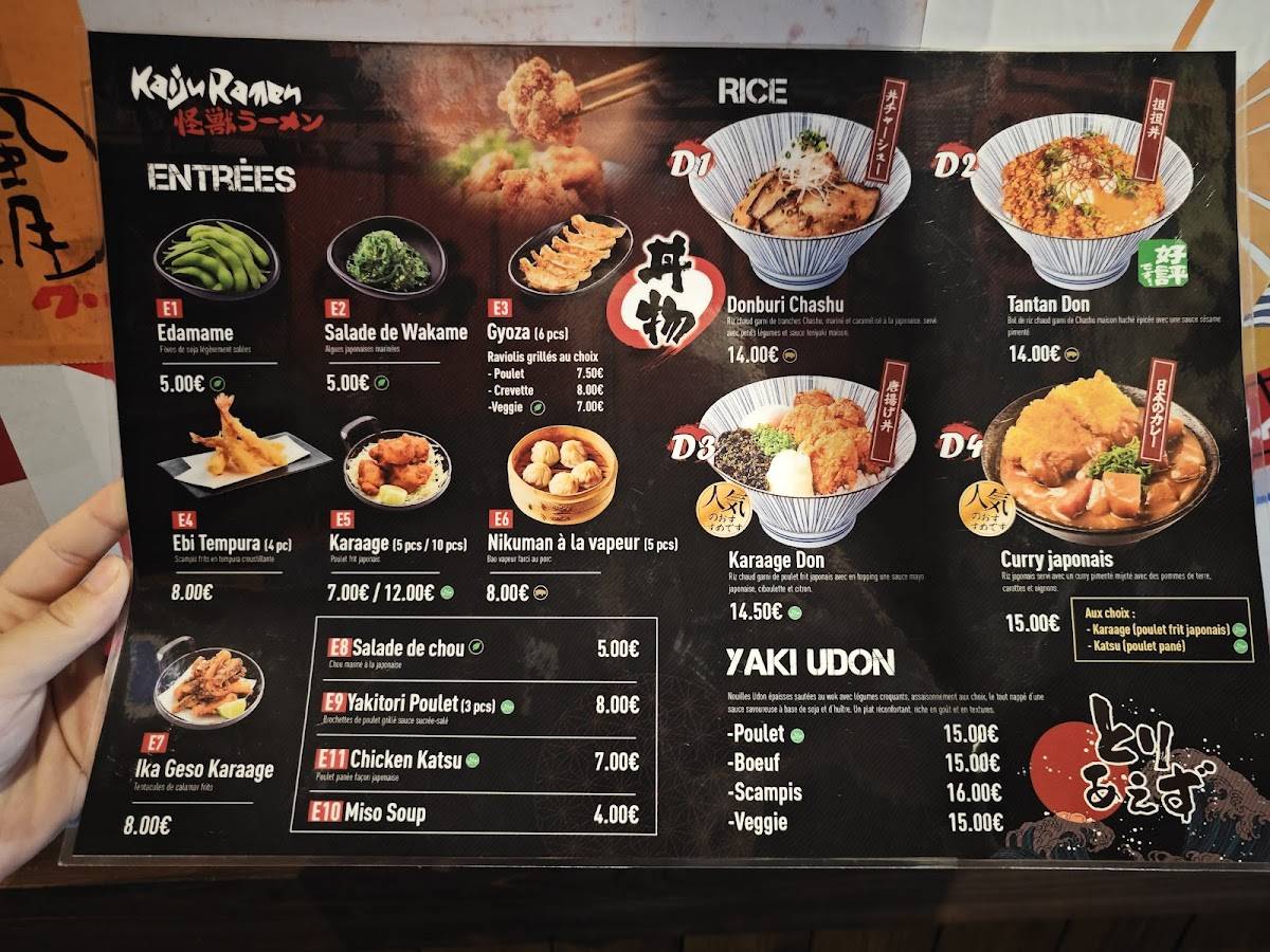 Carta de Kaiju Ramen, Namur