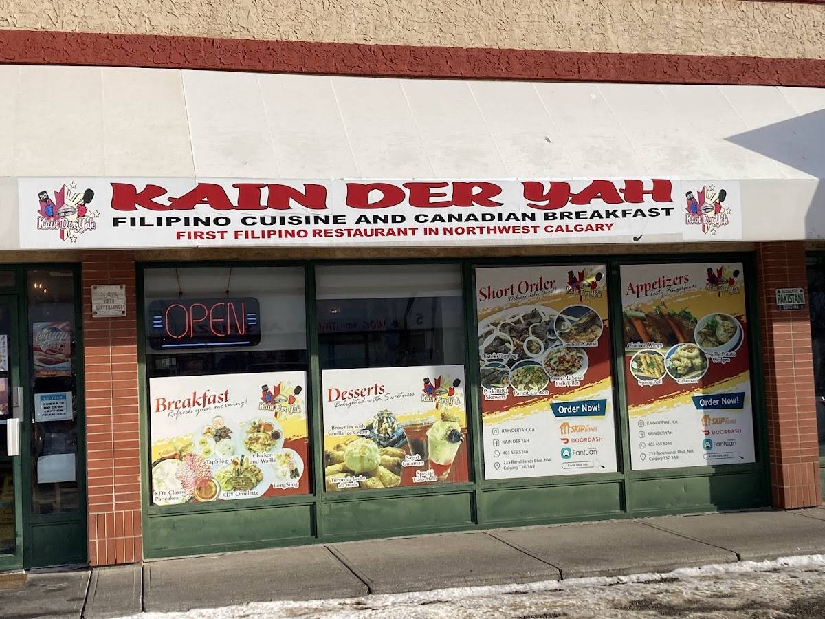 Menu at Kain Der Yah restaurant, Calgary