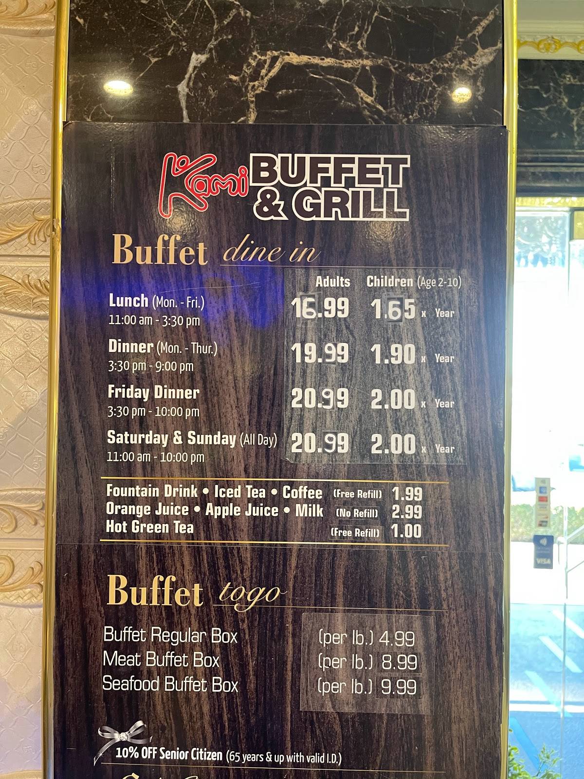 Menu at Kami Buffet & Grill restaurant, Rosemead