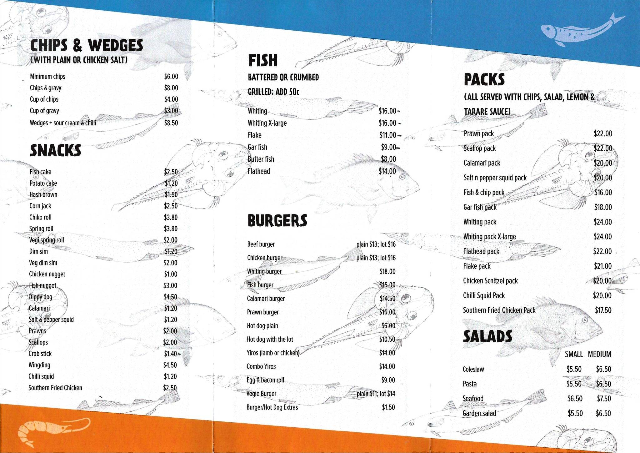 Menu at Kangaroo Island Fresh Seafoods fast food, Kingscote